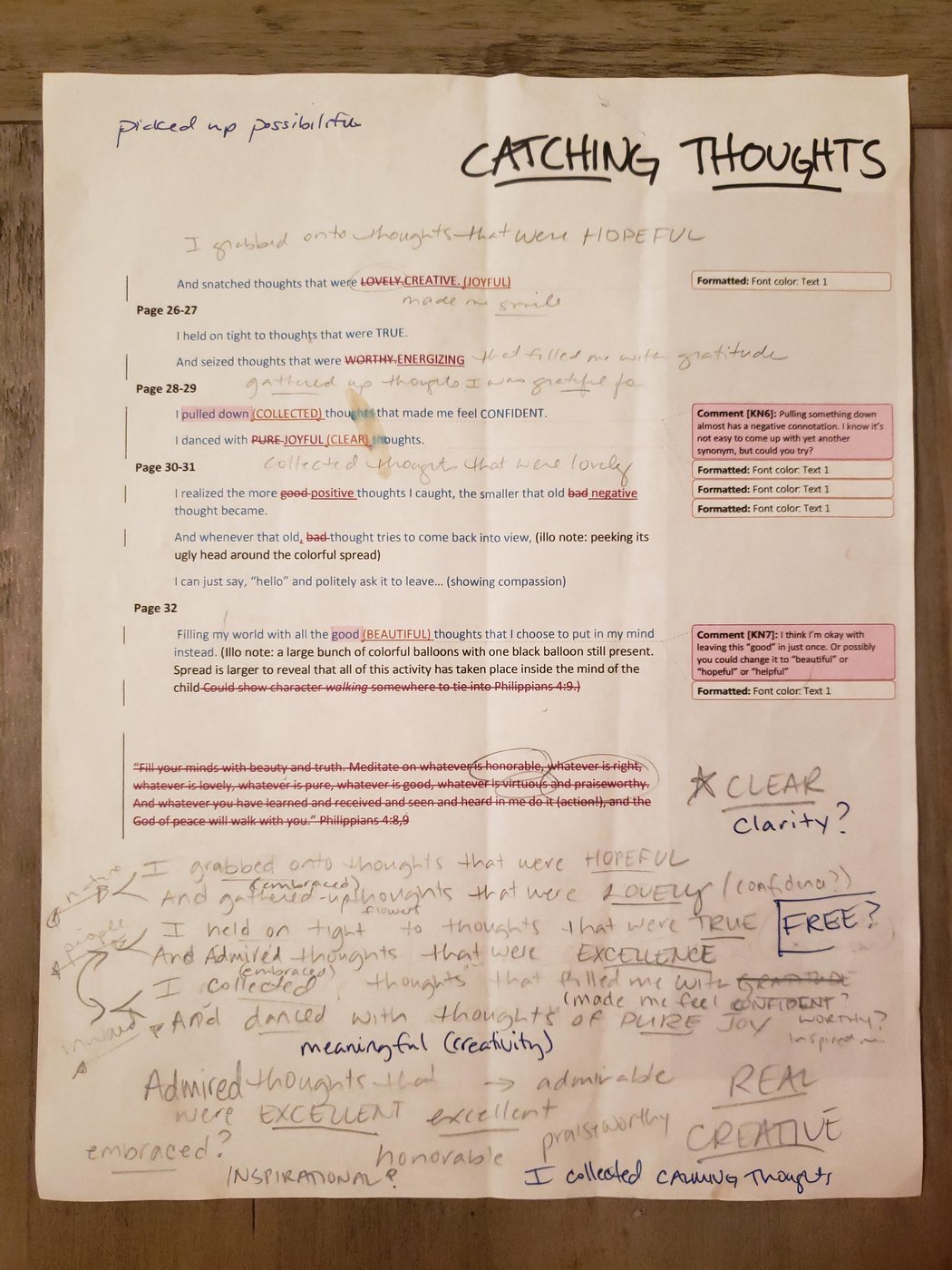 Behind the Book: Catching Thoughts