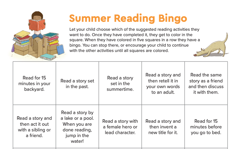 Encourage Reading with Summer Reading Bingo
